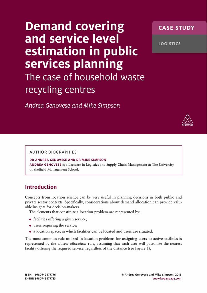 Cover image for Case Study: Demand Covering and Service Level Estimation in Public Services Planning