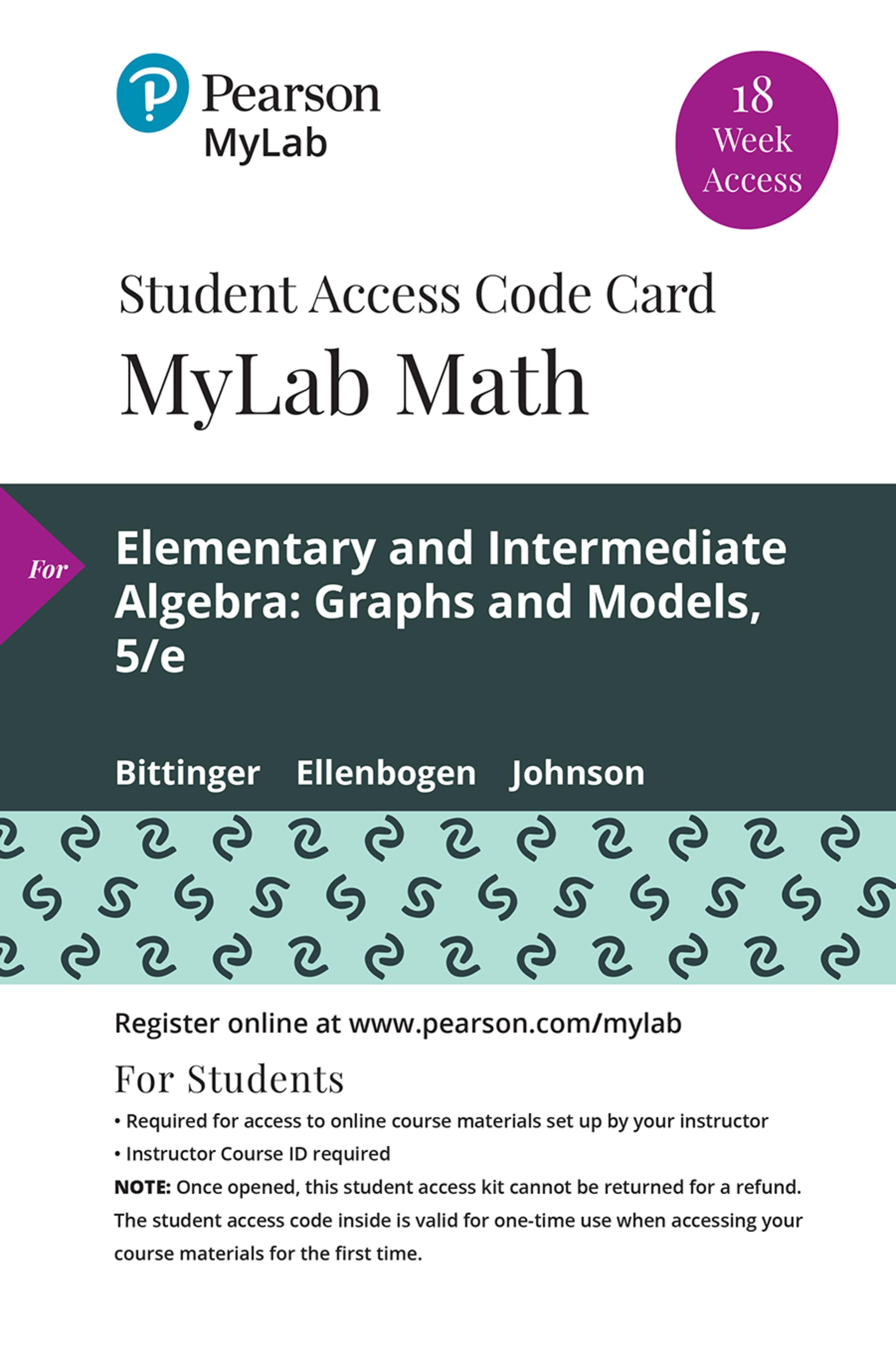 Mylab Math With Pearson Etext Access Code (18 Weeks) For Elementary And ...