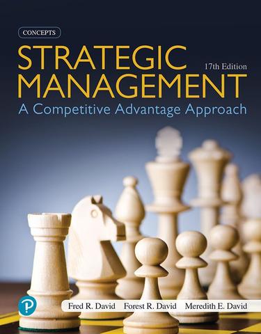Strategic Management 17th Edition by: Fred R David - 9780135176498 ...